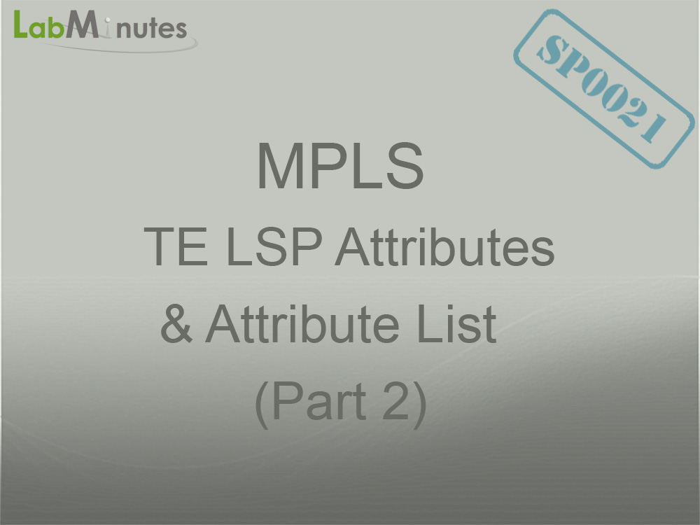How To Configure Cisco Mpls Te Lsp Attributes And Attribute List Part 2